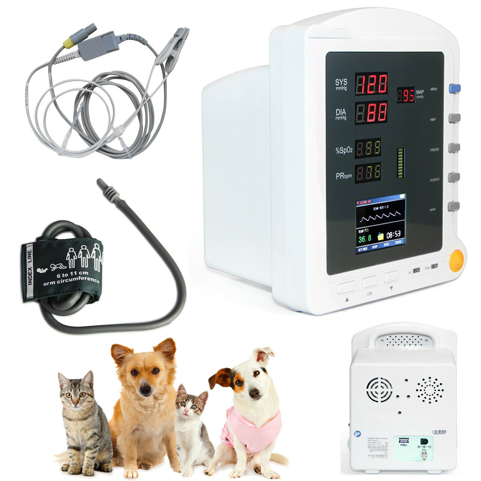 CONTEC CMS5100 Veterinary Patient Monitor Vital Signs Portable machine ...