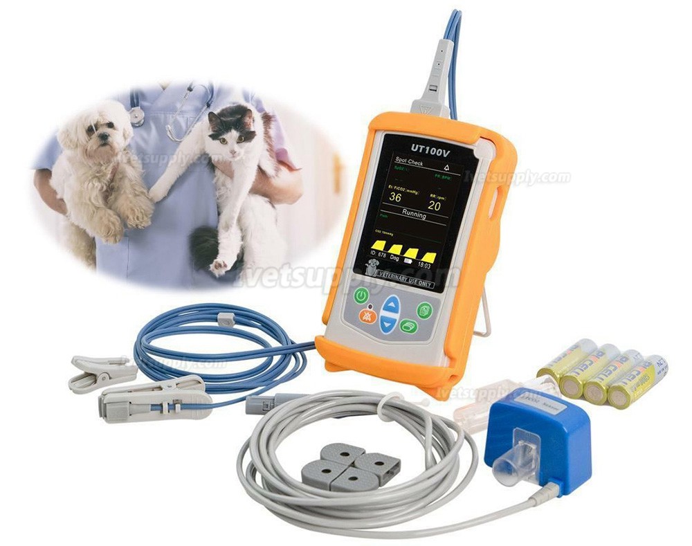 UTMD UT100VCM Handheld Veterinary ETCO2 End Tidal Co2 Monitor - SPO2 PR ...