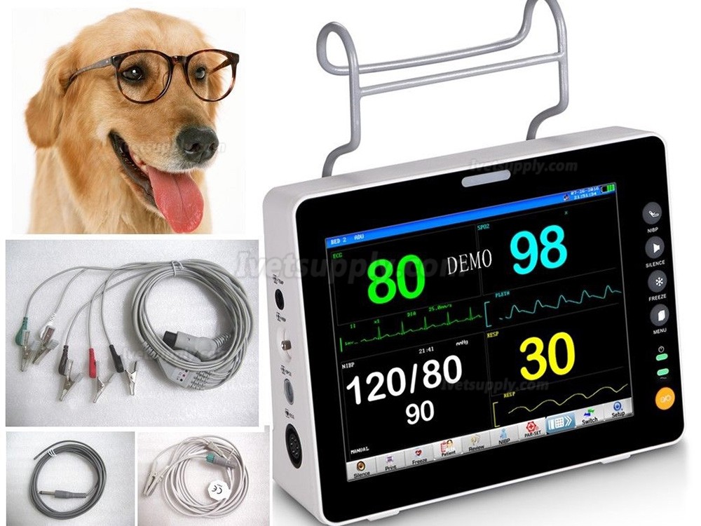 Veterinary Portable Patient Monitor Vet Vital Signs Monitor for Cats ...